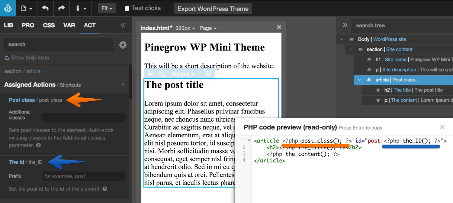 Creating WP Themes | Pinegrow Web Editor