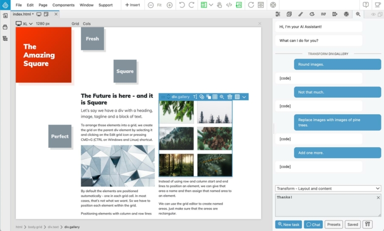 Pinegrow AI Assistant | Pinegrow Web Editor