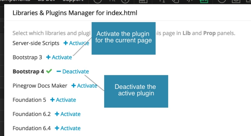 Activate Bootstrap tools for your page | Pinegrow Web Editor