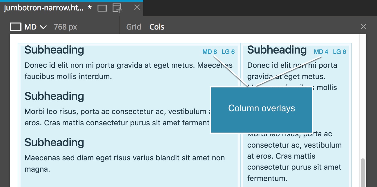 Display Helpers Pinegrow Web Editor