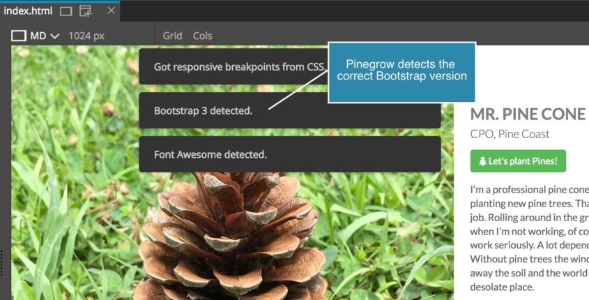 Edit an existing Bootstrap page or project | Pinegrow Web Editor