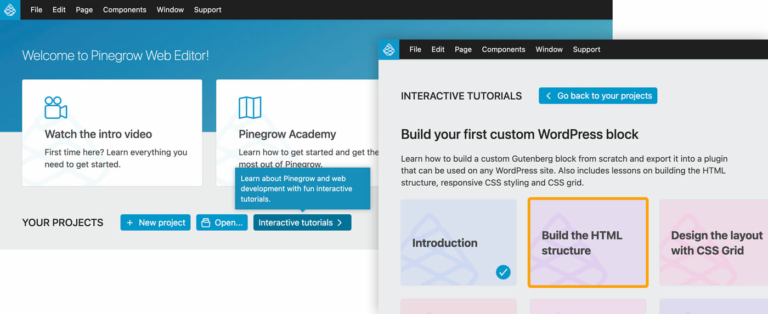 Creating WordPress themes, blocks and plugins | Pinegrow Web Editor