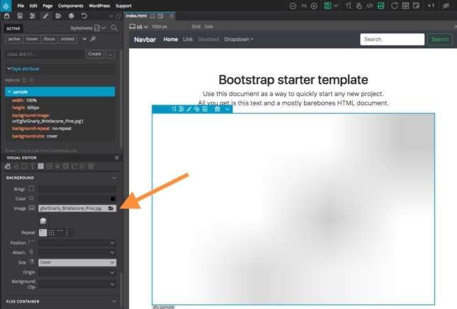 Csssass Path Issue When Using Background Image Attribute Pinegrow Web Editor