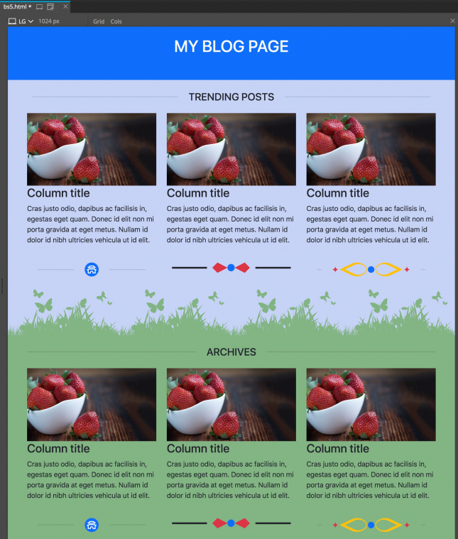 Creating custom page dividers in Pinegrow | Pinegrow Web Editor