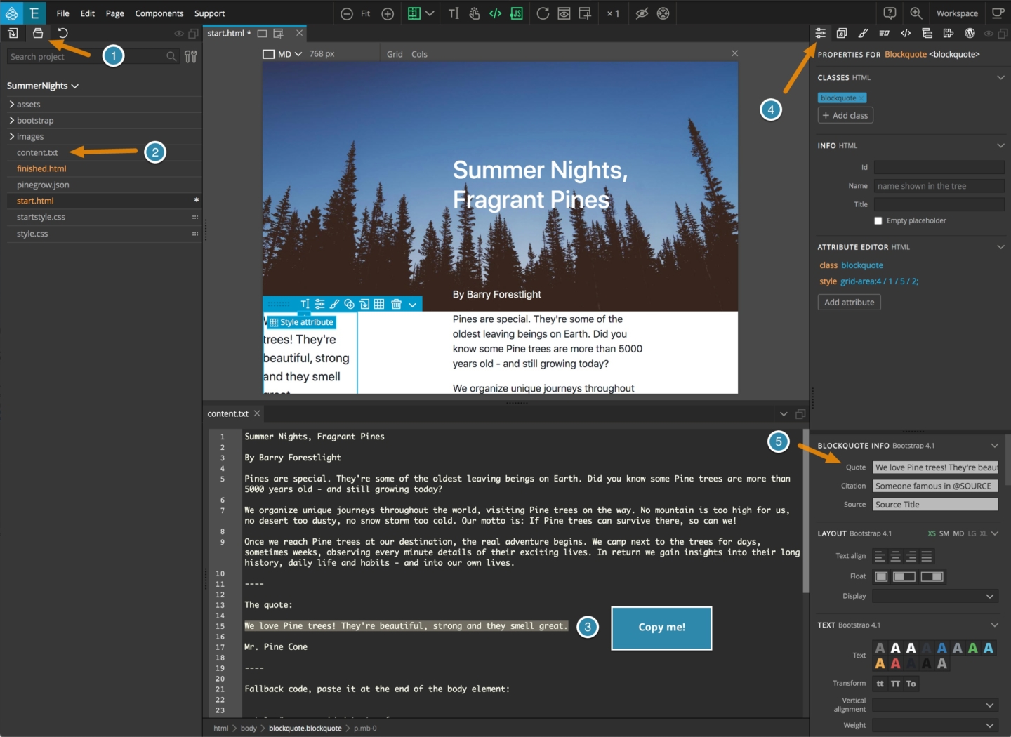 Summer Nights 2 - Creating a CSS Grid layout in Pinegrow | Pinegrow Web Editor