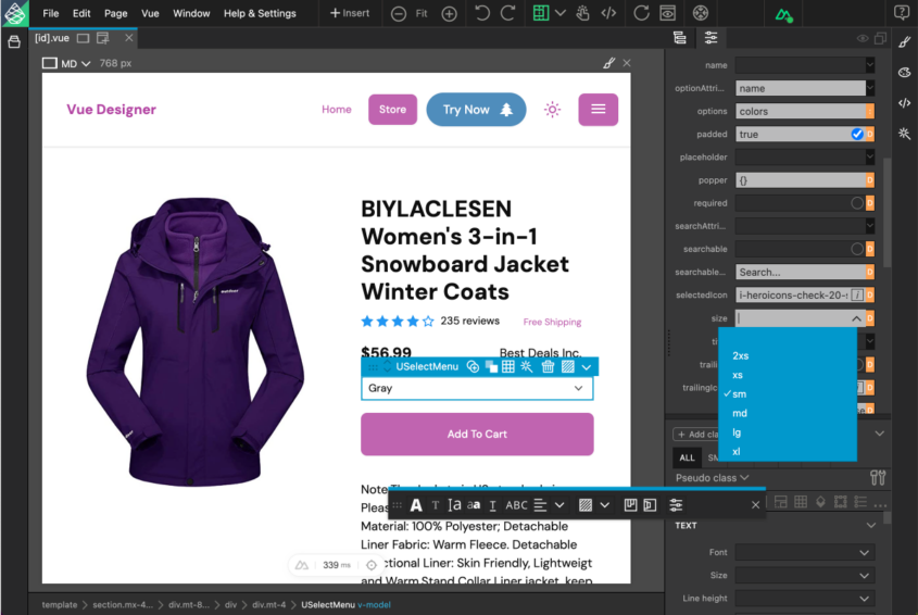 Vue Designer - Vitepress, Astro and more… | Pinegrow Web Editor