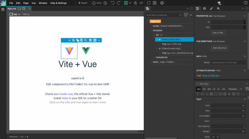 Vite | Pinegrow Web Editor