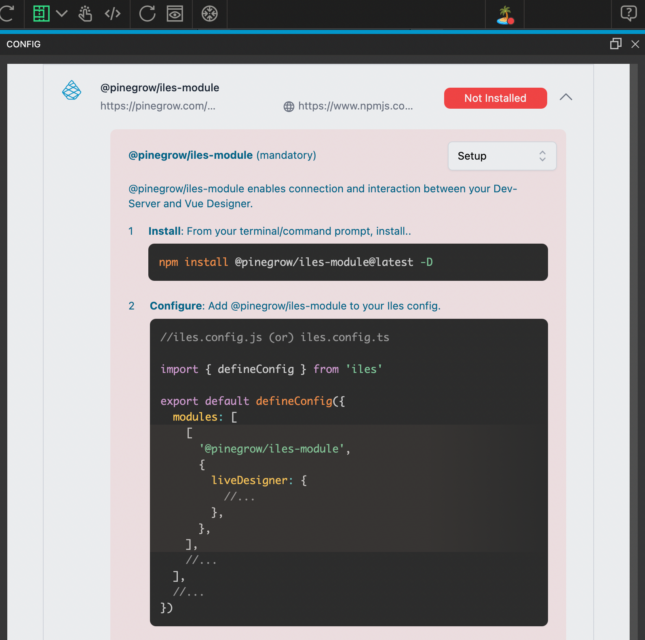 Config Panel | Pinegrow Web Editor