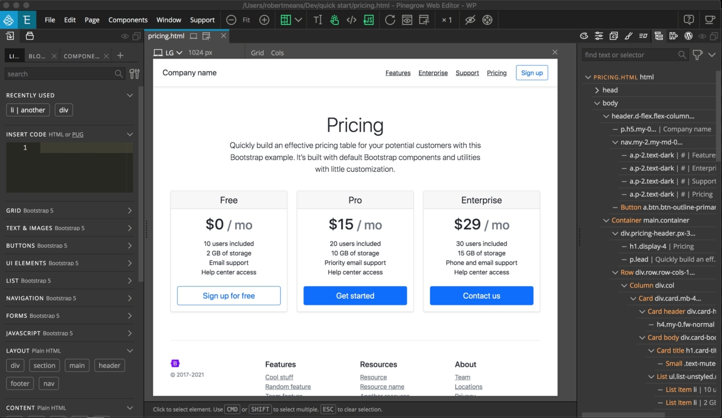 Quick Introduction to the Pinegrow Web Editor | Pinegrow Web Editor