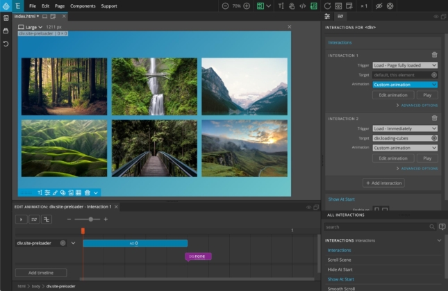 Creating an animated loading screen - Interactions tutorial | Pinegrow ...