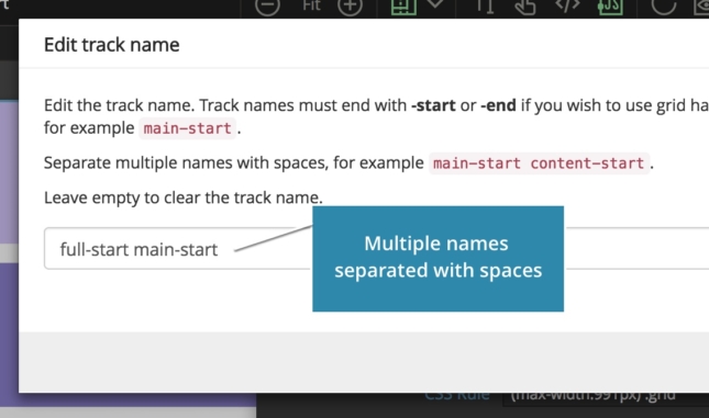 Using Multiple Track Names to Create Responsive CSS Grid Layout | Pinegrow Web Editor