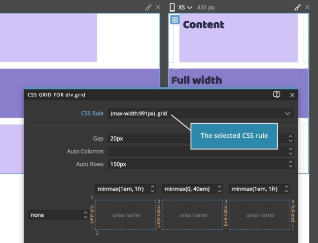 Using Multiple Track Names To Create Responsive Css Grid Layout Pinegrow Web Editor