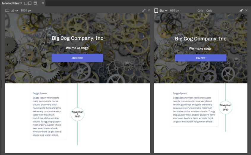 Creating plain HTML and Tailwind CSS Timelines with Pinegrow | Pinegrow ...