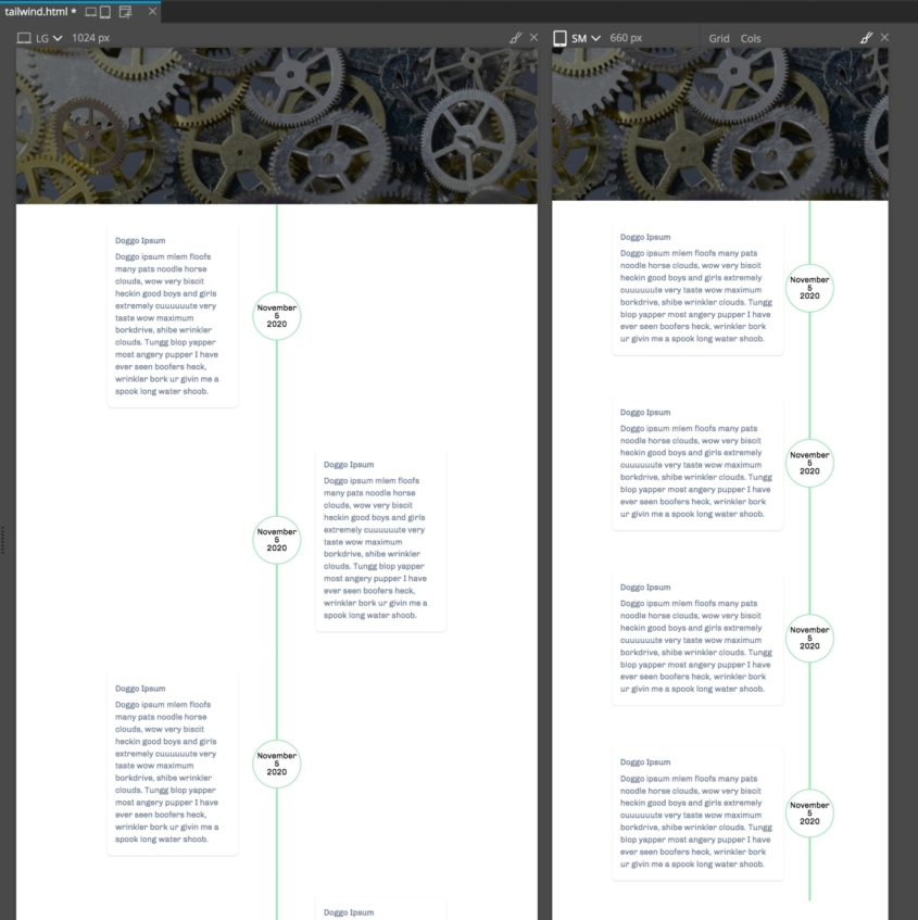 Creating plain HTML and Tailwind CSS Timelines with Pinegrow | Pinegrow Web Editor