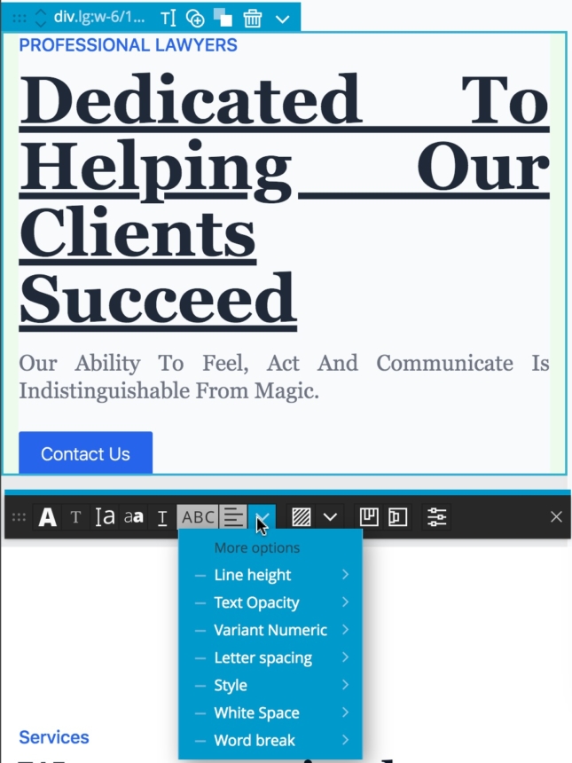 Tailwind CSS Floating Tools | Pinegrow Web Editor